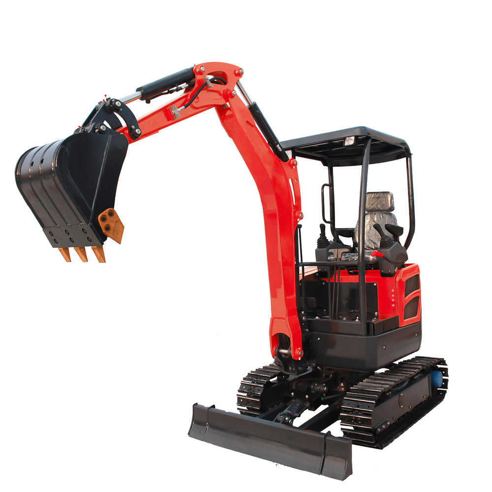 Telescopic Track Frame Rubber Track Mini Excavator 2000kg Red Color