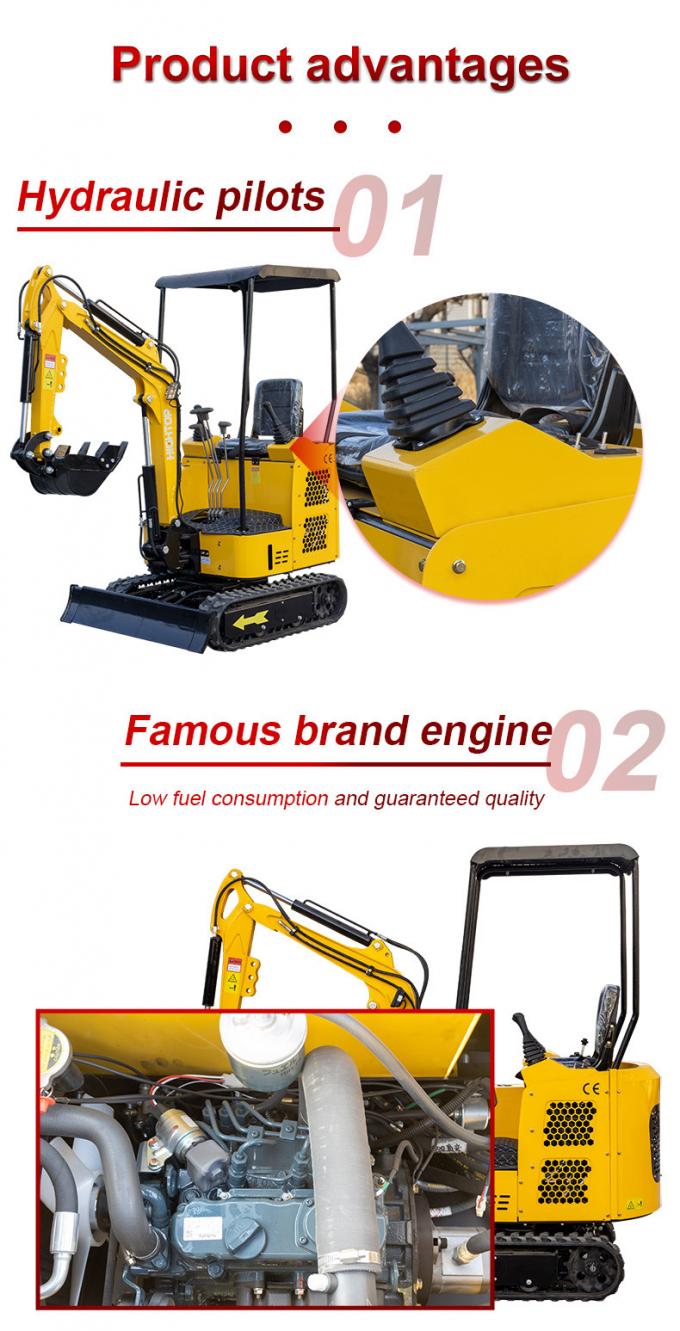 Full Hydraulic Pilot Hightop Mini Excavator 1.5 Ton Mini Digger Double ...