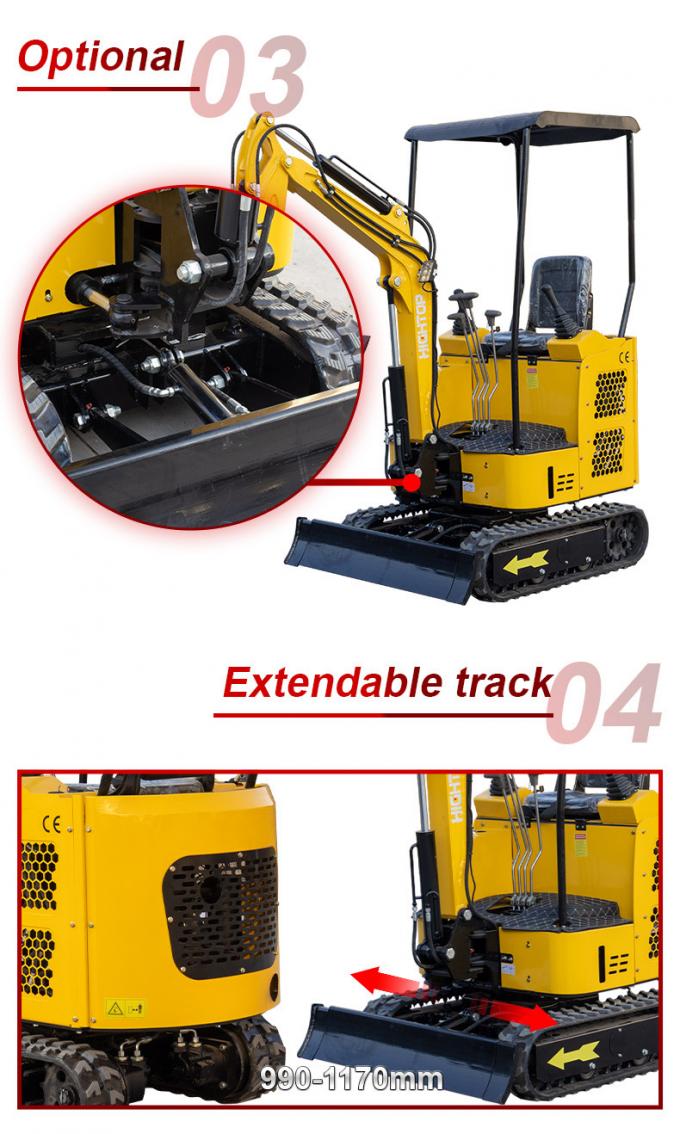 Full Hydraulic Pilot Hightop Mini Excavator 1.5 Ton Mini Digger Double ...