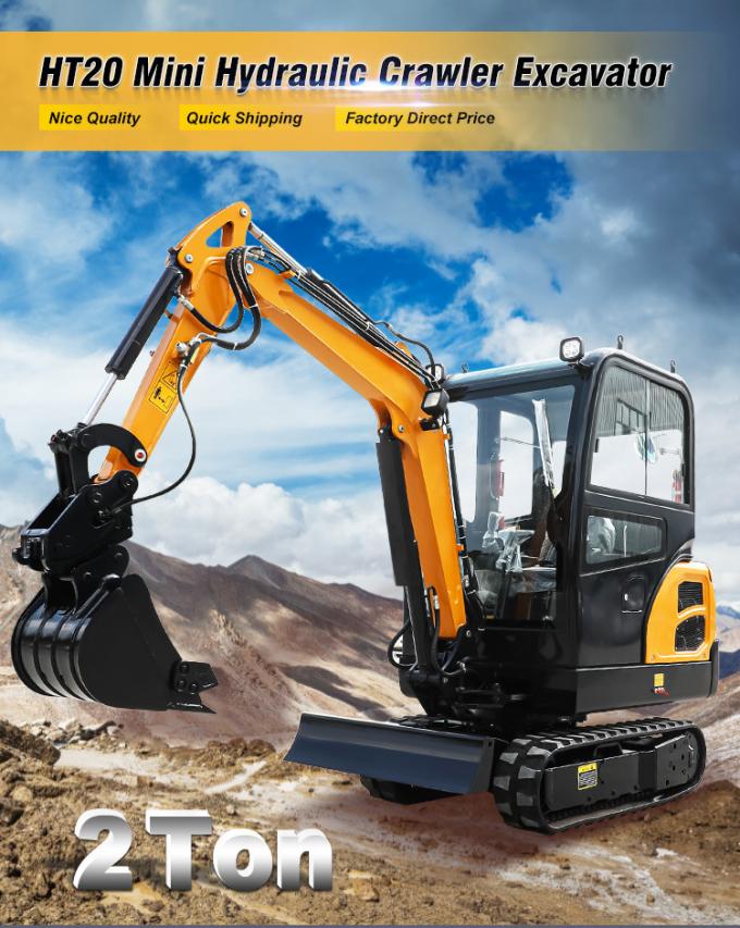 Hightop 2000kg Mini Hydraulic Excavator Small Digger With Front Window ...